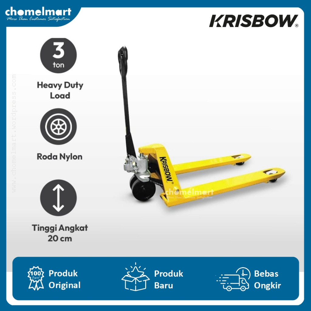 Jual Krisbow Hand Pallet Manual Nylon 68.5x122 Cm 3 Ton KW0500045 ...