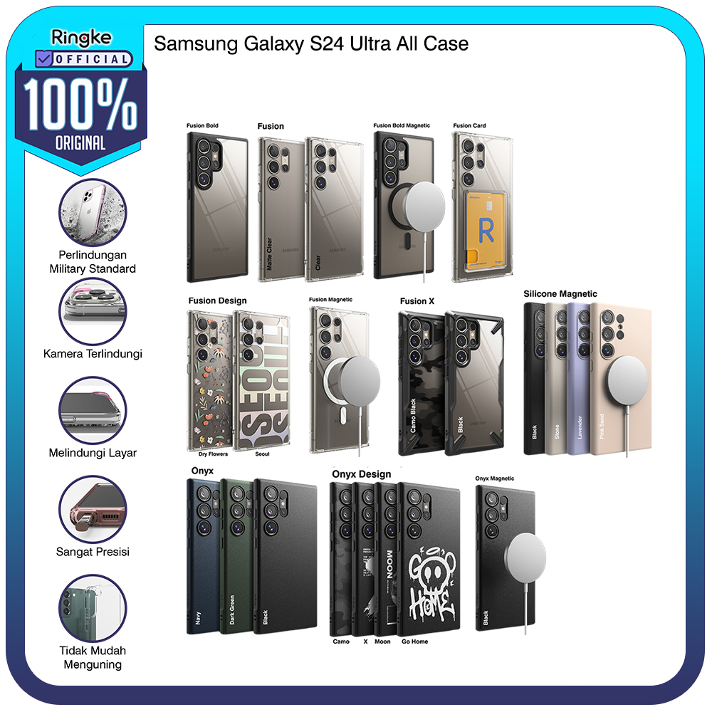 Jual Casing Ringke Samsung Galaxy S24 Ultra Softcase Fusion X Onyx Card ...