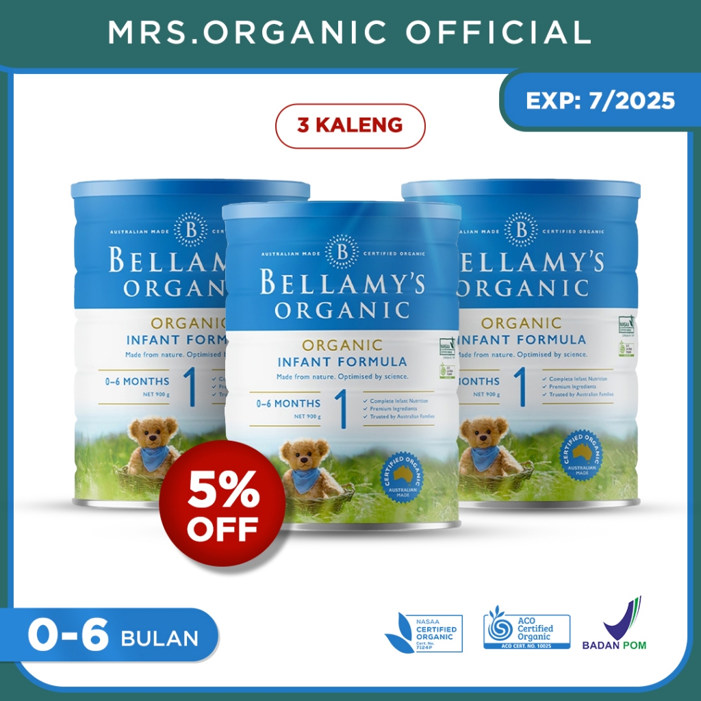 Jual Bellamy's Organic STEP 1 INFANT FORMULA 0-6months (3 kaleng ...