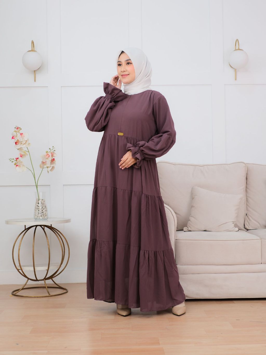 Jual Gamis Ceruty Dress Armani Premium Baby Doll Plus Furing | Shopee ...