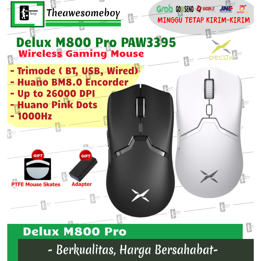 Jual Delux M800 PRO Gaming Mouse 2.4G Wireless / Wired RGB Light PAW ...