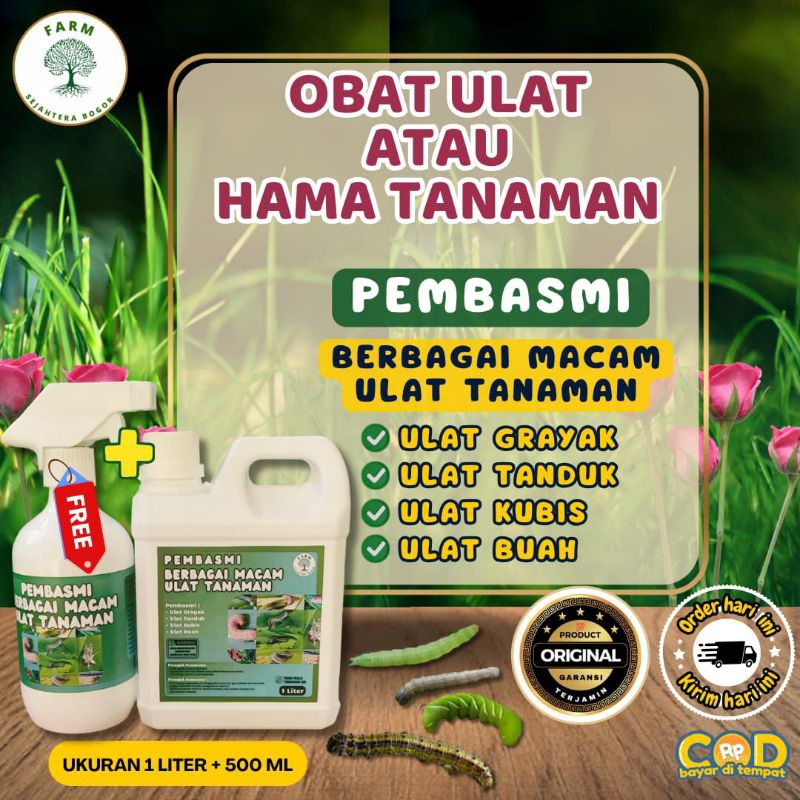 Jual cairan pembasmi ulat dan hama tanaman [ukuran 1 liter free 500 ml ...
