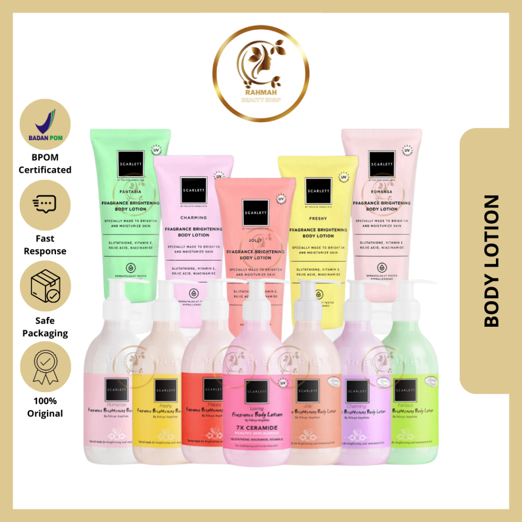 Jual Scarlett Whitening Body Lotion Series | Jolly | Loving | Happy ...