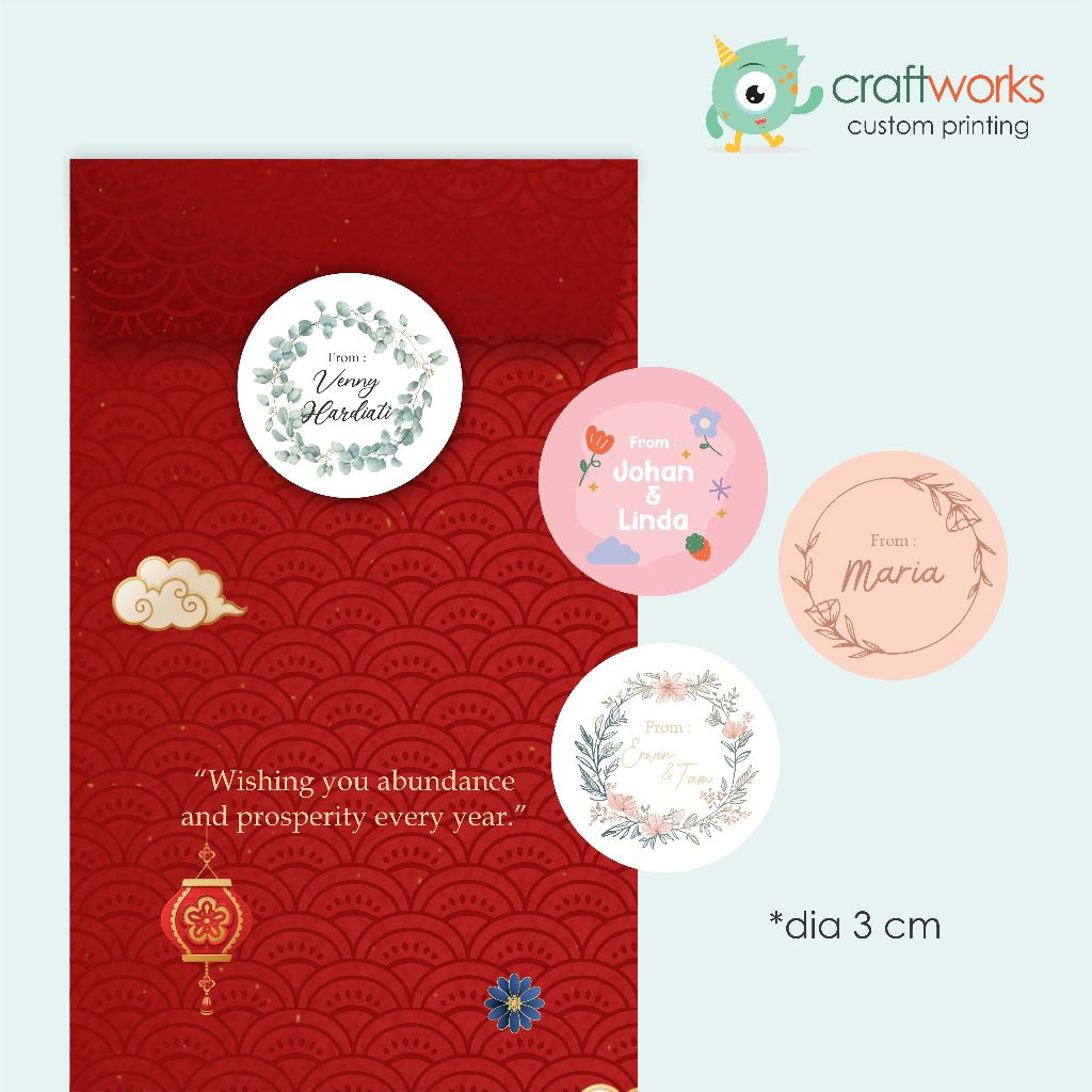 Jual STIKER CUSTOM SEGEL ANGPAO / SERBAGUNA - 3 CM (50 PCS) | Shopee ...