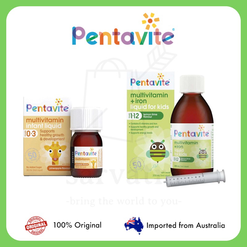 Jual Pentavite Multivitamin Infant Oral Liquid 30 ml Iron Liquid for ...