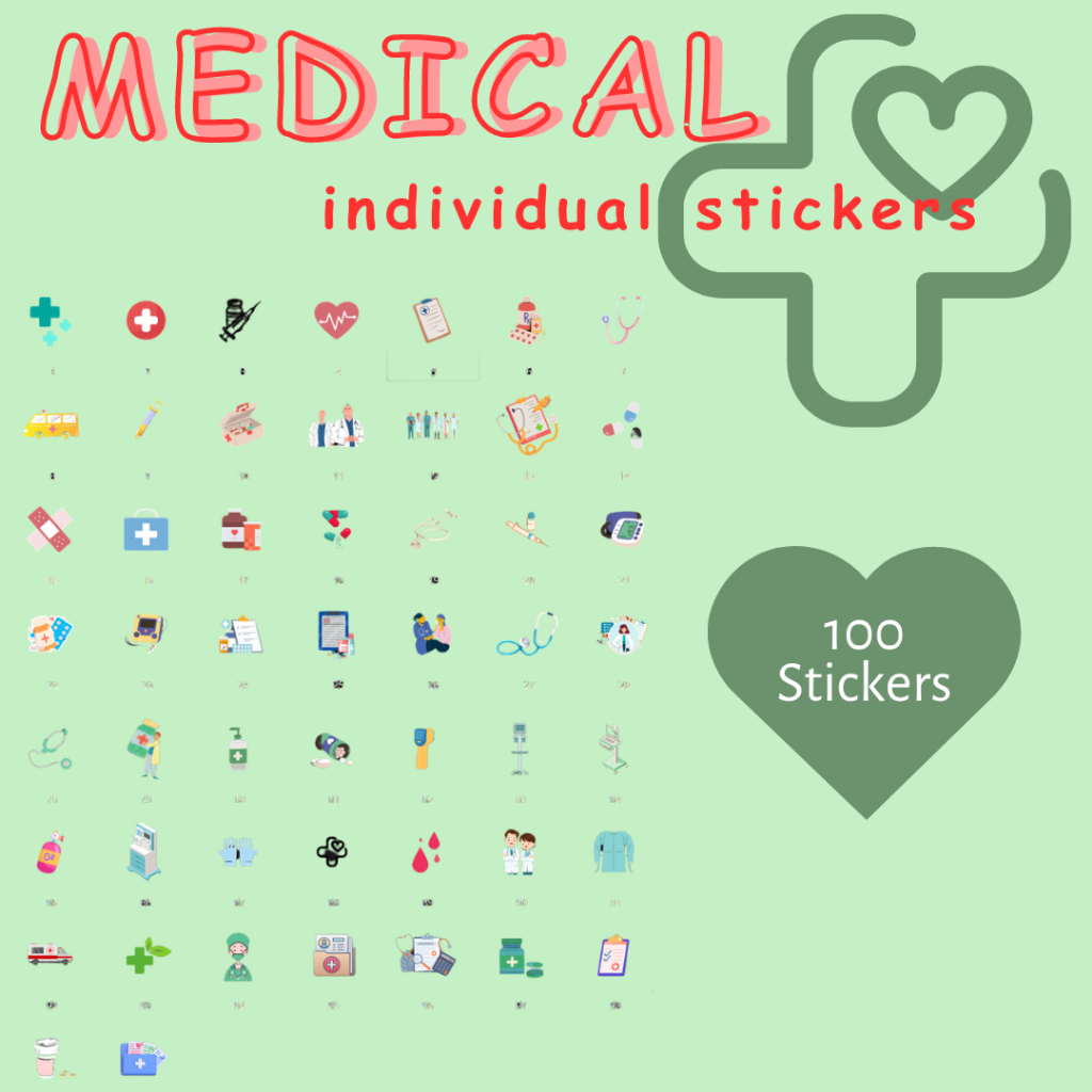 Jual Sticker Digital Individual Cute Medical Theme --- Medical ...