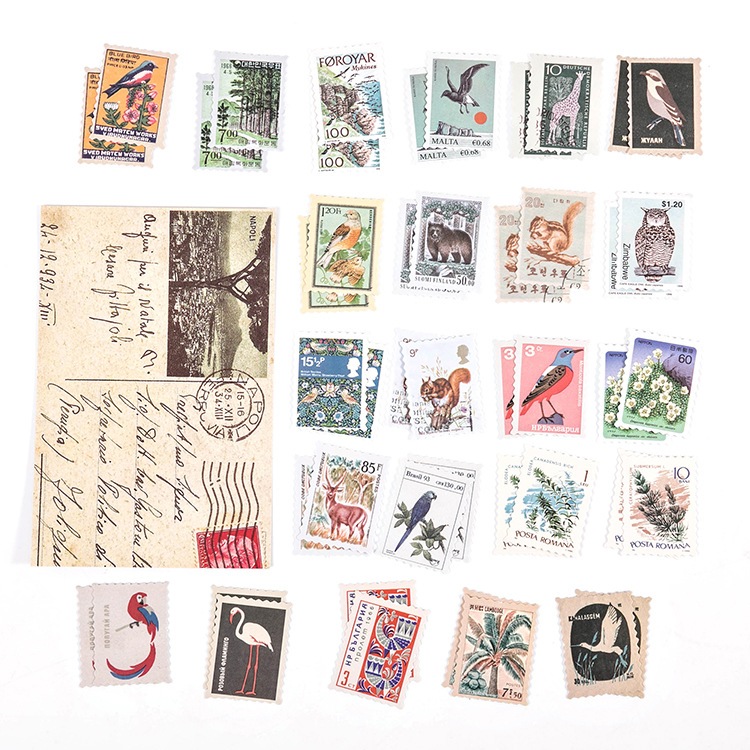 Jual 46 Pcs Sticker Perangko Stamps Stiker Scrapbook Journal Planner ...