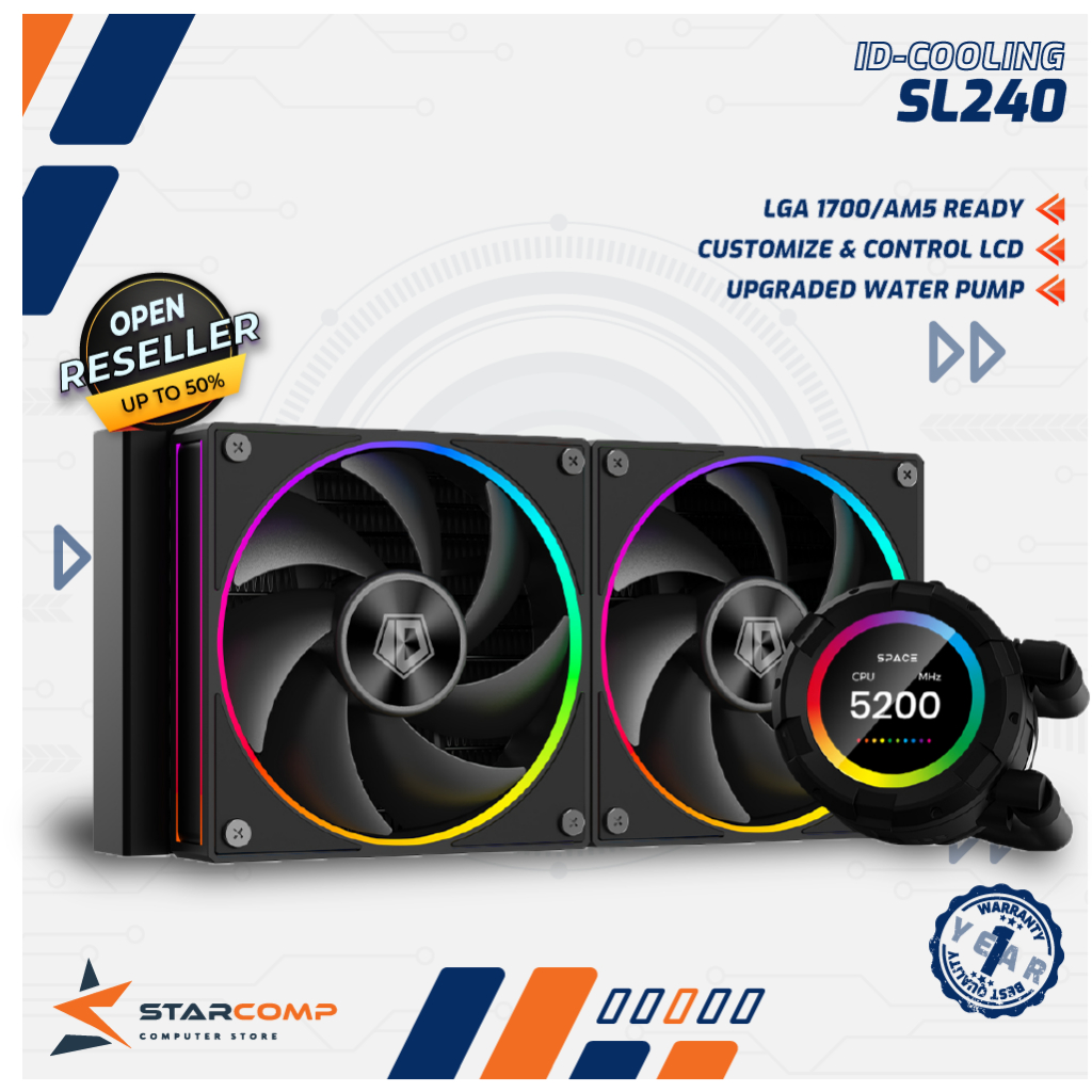 Jual ID-COOLING SL240 SPACE / WHITE LCD Display AIO Water Cooling SL 240 | Shopee Indonesia