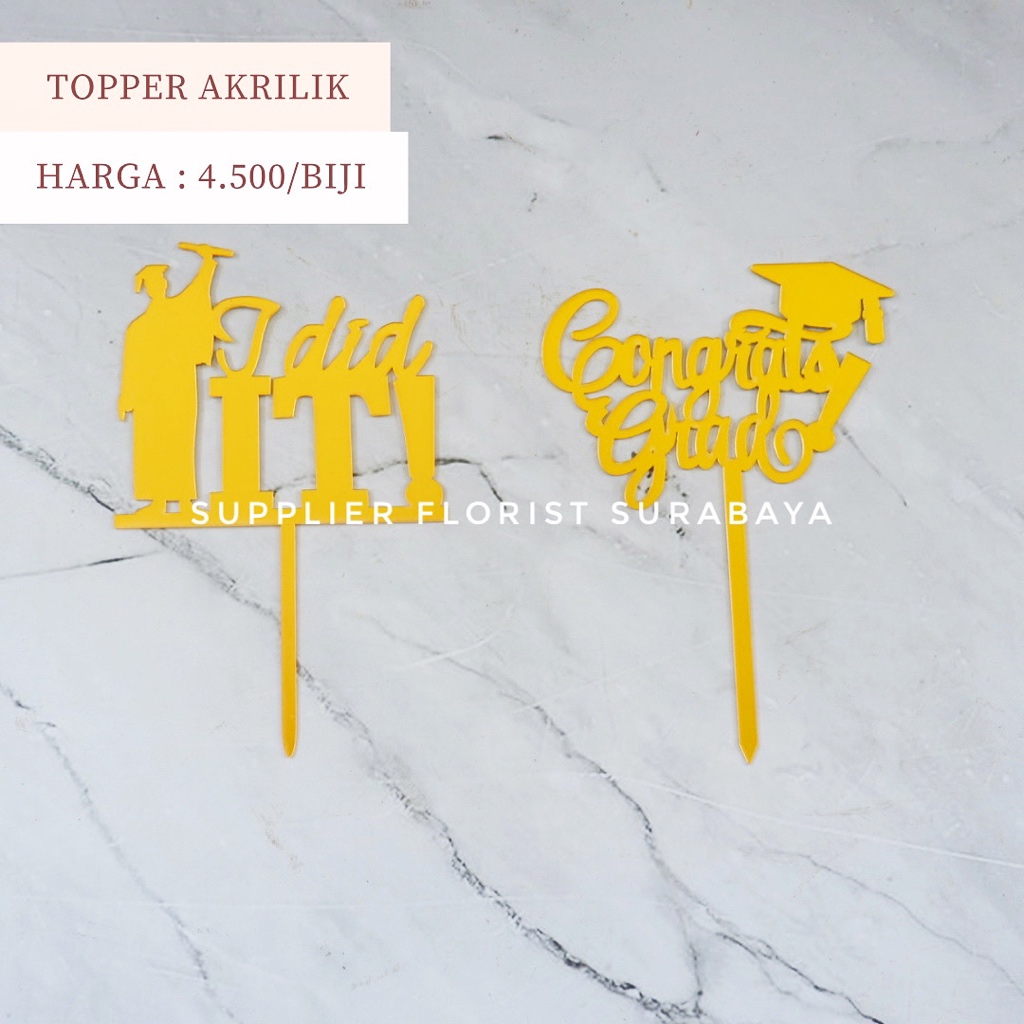 Jual [BACA DEKSRIPSI] TOPPER CONGRATS GRAD GRADUATION WISUDA ...