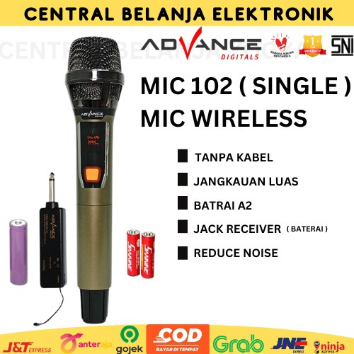 Jual ADVANCE MIC WIRELESS SINGLE MIC 102 ADVANCE MIC PROFESIONAL ...