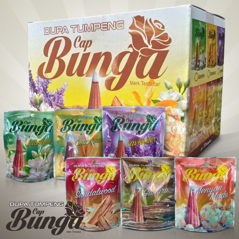 Jual [KEMASAN BARU] Dupa Cap Bunga 1 Pak (10 Bungkus) Tumpeng Kerucut ...