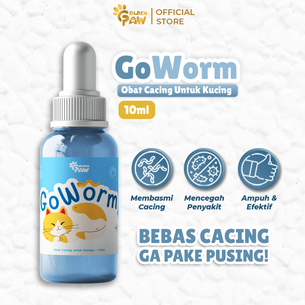 Jual Golden Paw - GoWorm Obat Pembasmi Anti Infeksi Cacing Kucing Ampuh ...