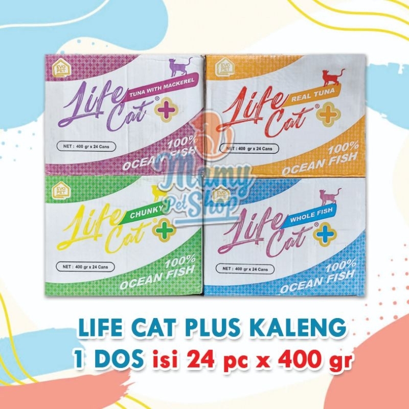 Jual LIFE CAT PLUS 400 GR KALENG 1 KARTON ISI 24 X 400 GR | Shopee ...
