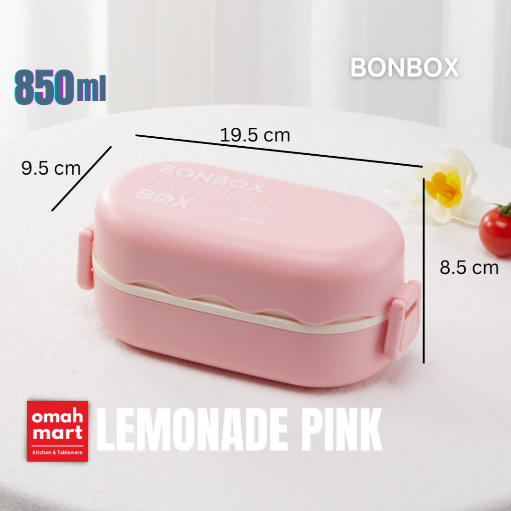 Jual BONBOX Lunch Box Kotak Makan 2 Susun Anti Tumpah Microwaveable Food Grade 850ml | Shopee ...