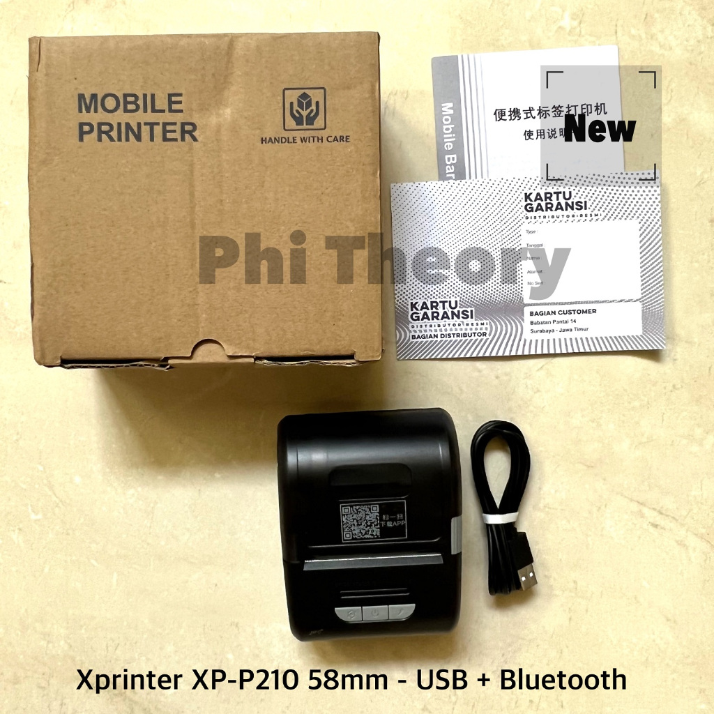 Jual Xprinter XP-P210 Printer Barcode Label Thermal Usb+Bluetooth ...