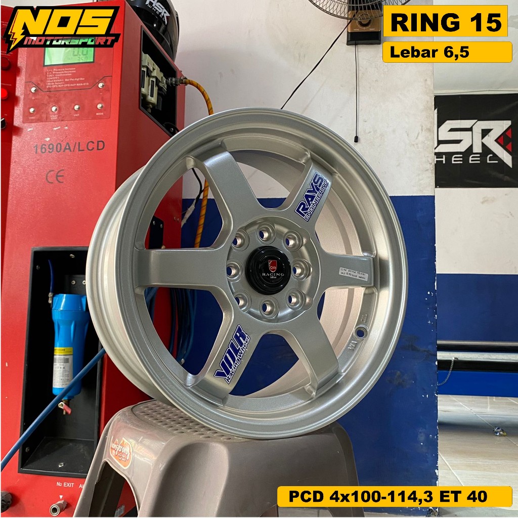 Jual Velg racing te37 ring 15 lubang 4 warna silver lebar 6,5 et 40 ...