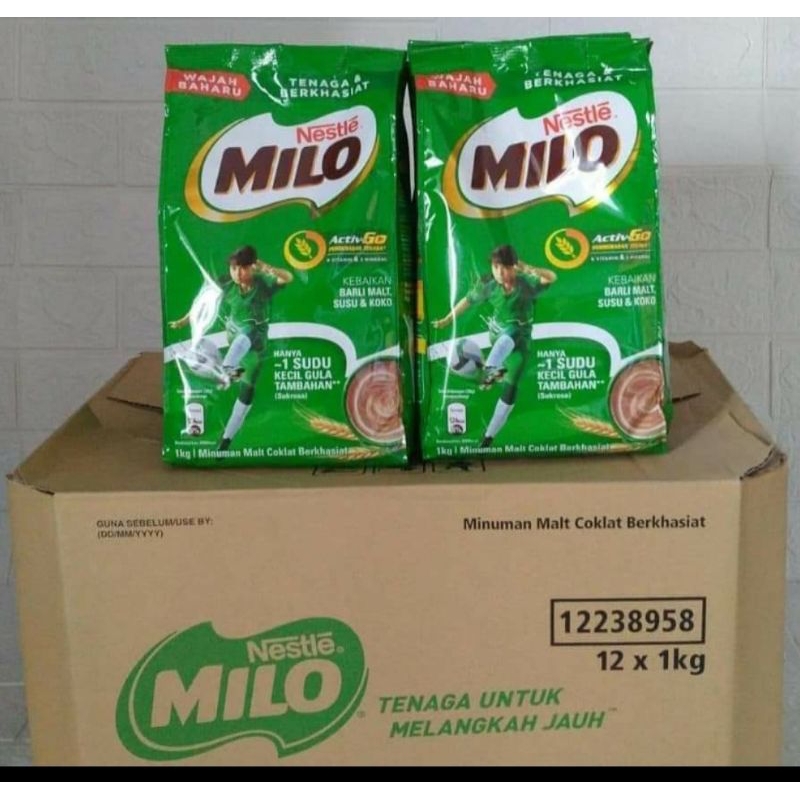 Jual Milo 1kg malaysia 1 dus isi 12 bungkus | Shopee Indonesia