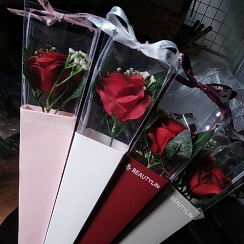 Jual ⚘️KUBINGKIS⚘️ [HARGA PROMO] Single Rose Box Bunga Mawar Satuan ...