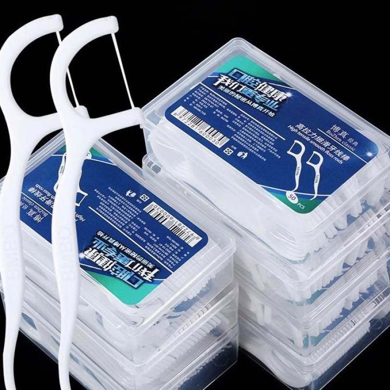 Jual Benang Tusuk Gigi Pembersih Sela Gigi Steril 1 Box Isi 50 pcs ...