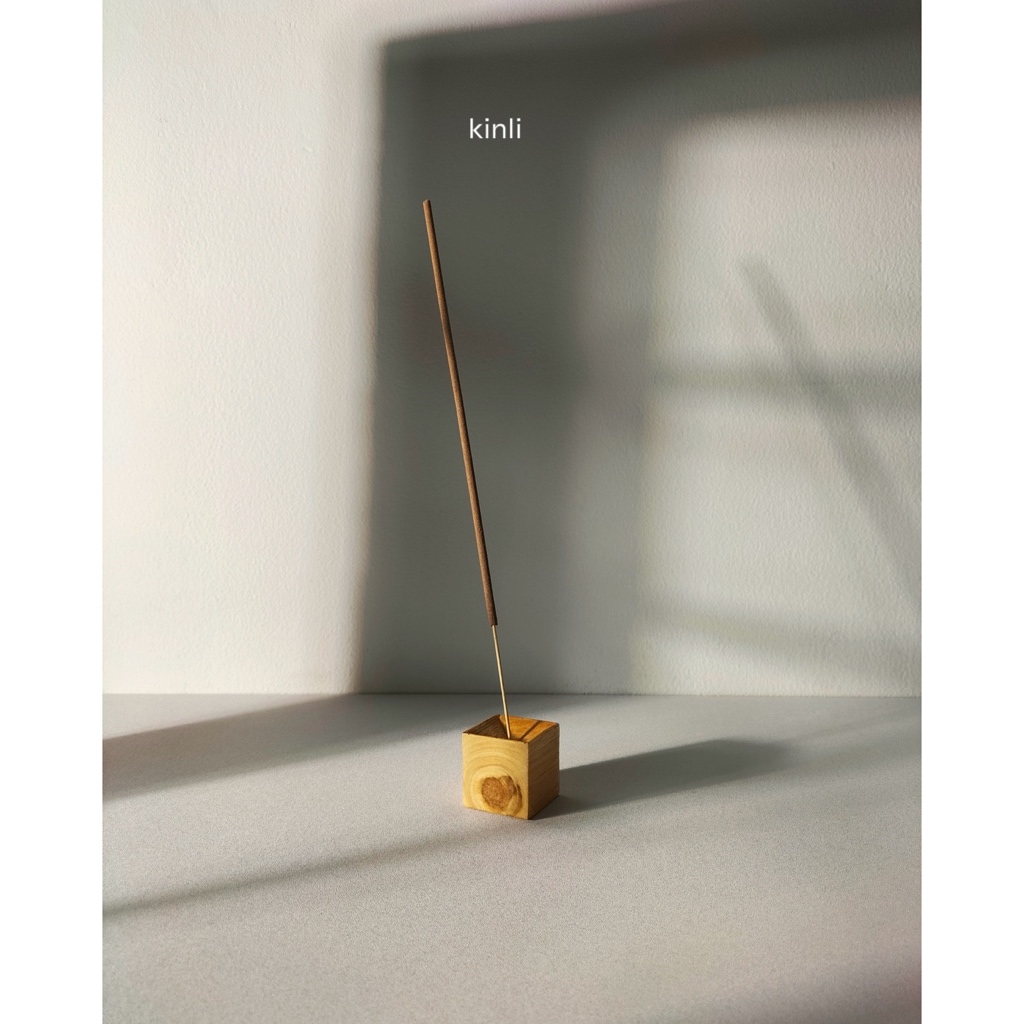 Jual mini wooden block incense stick holder tempat dupa kayu jati teak ...