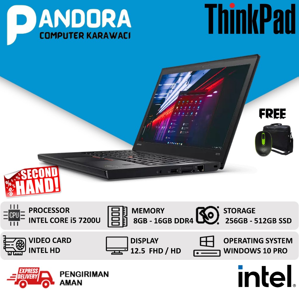 Jual Laptop Lenovo Thinkpad X270 Core i5 RAM 16GB SSD 512GB Mulus Murah Original Bergaransi ...