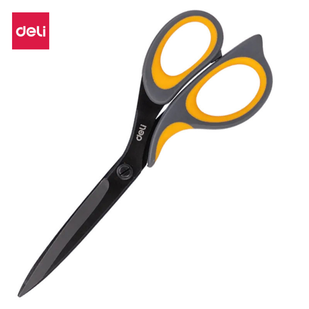 Jual Deli Scissor Gunting Berlapis Teflon Besar/Kecil Anti Lengket dan Karat Desain Ergonomis ...