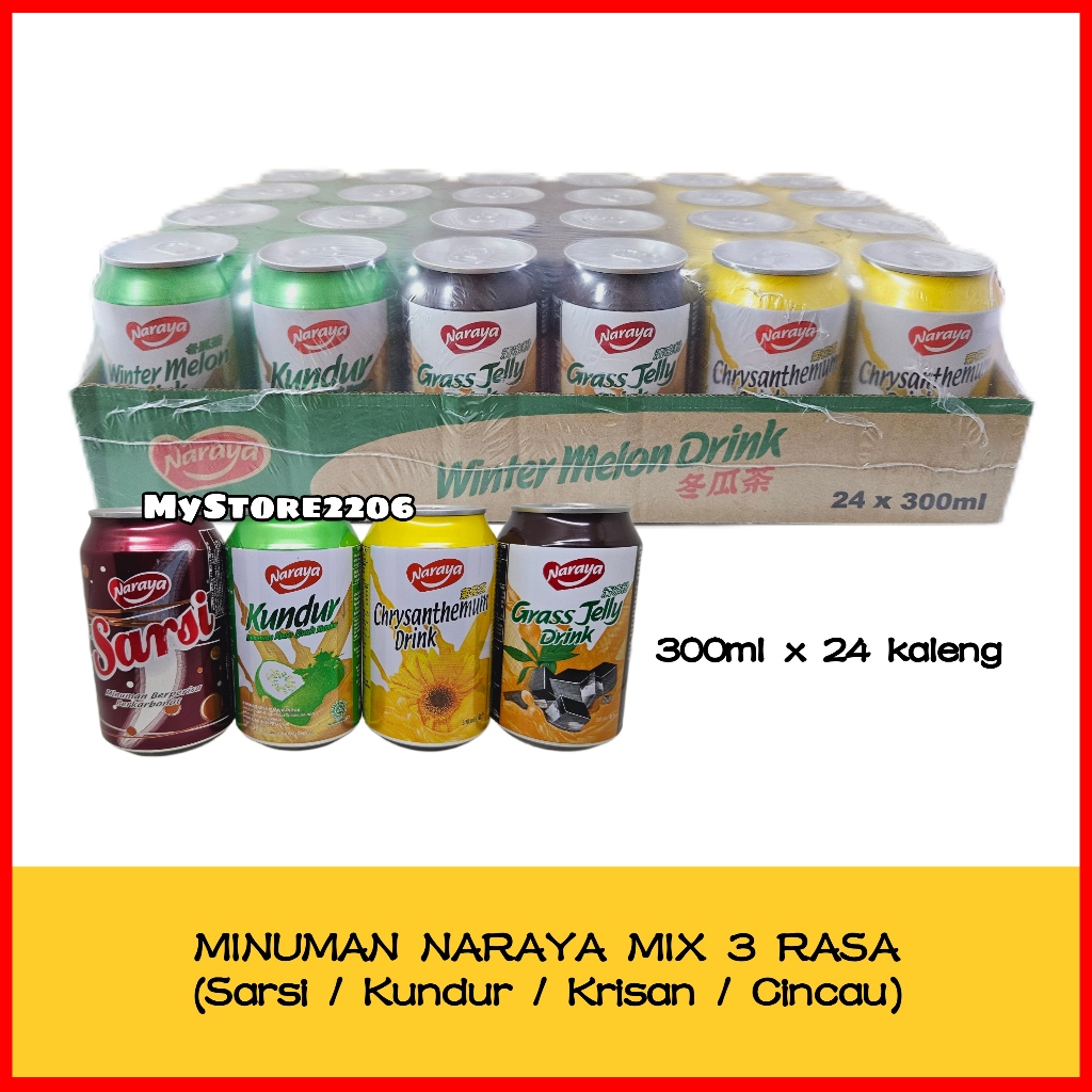 Jual Minuman Kaleng / Soft Drink merek Naraya rasa MIX (Sarsi / Oren ...