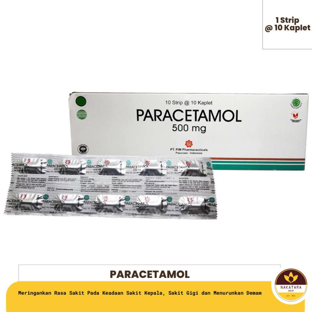 Jual PARACETAMOL PIM 500Mg 1 Strip Parasetamol 10 Tablet - Obat Penurun ...