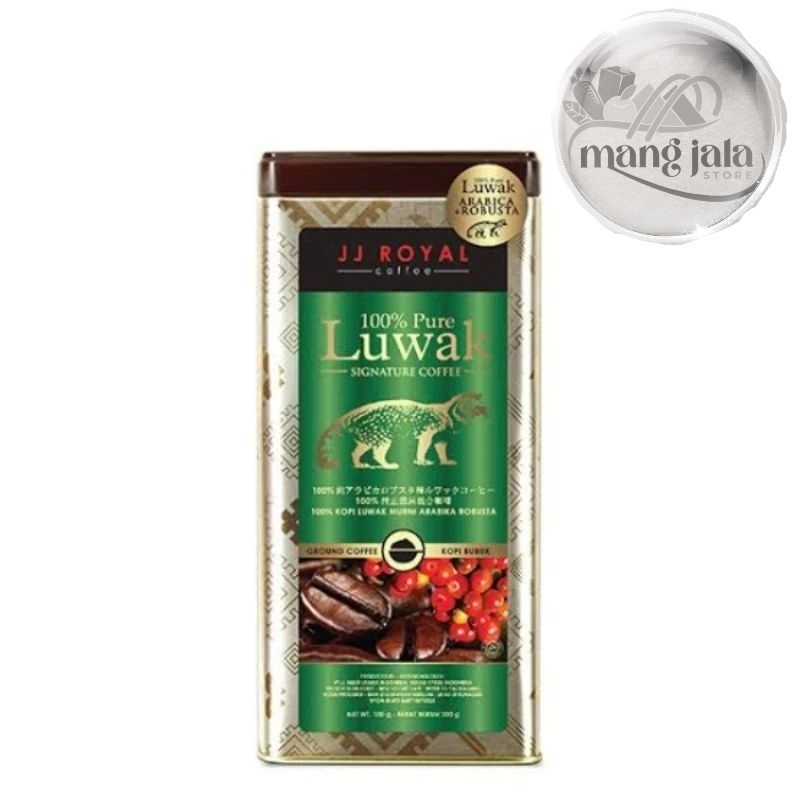 Jual JJ Royal Coffee 100% Pure Luwak Signature Ground Tin 100gr / 50gr ...