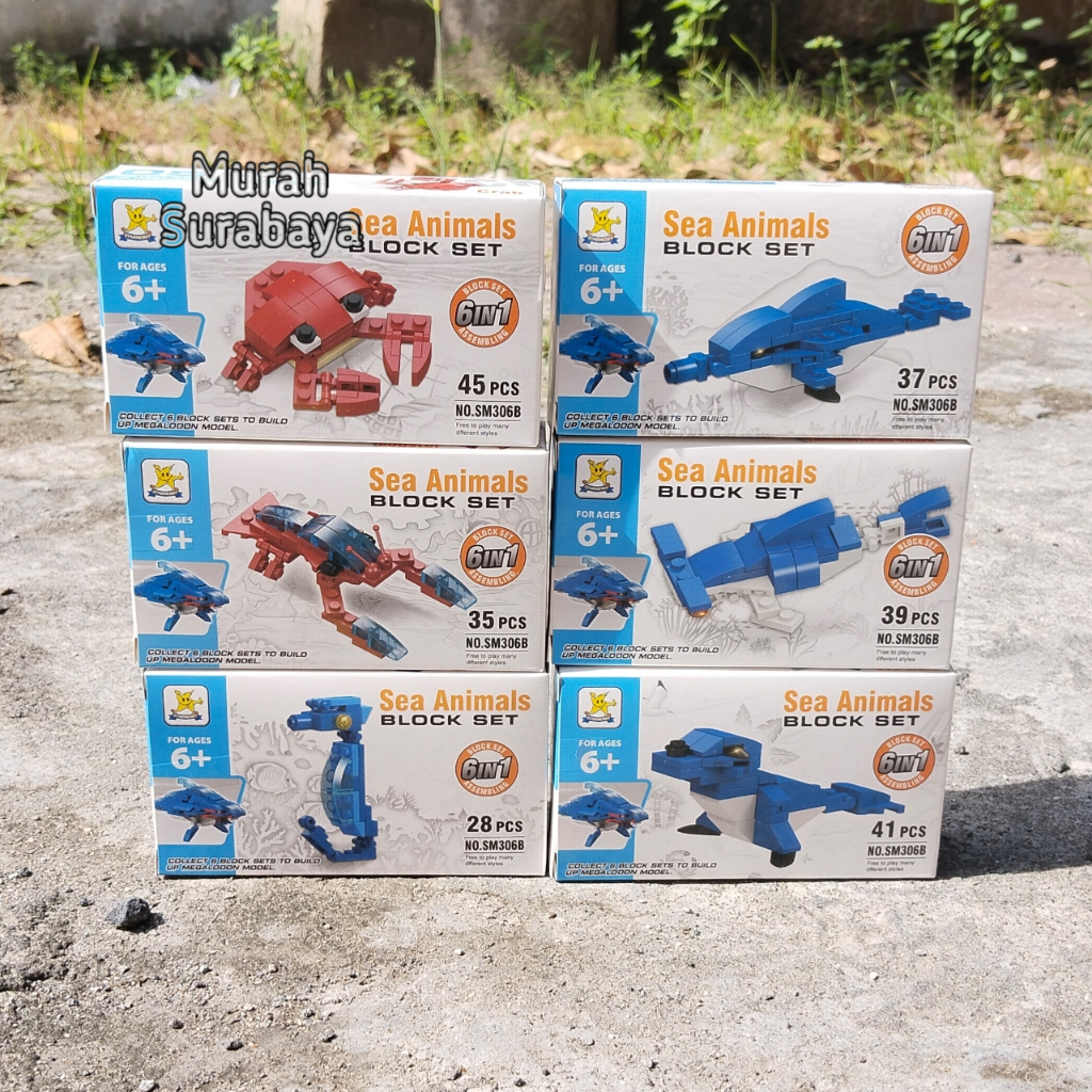 Jual Mainan Blocks Space Animals Megalodon SM 306B | Building Puzzle ...