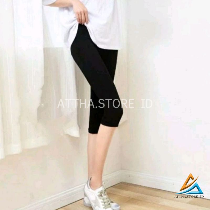 Jual Legging Pendek 3/4 Spandek Standar Dan Jumbo | Shopee Indonesia