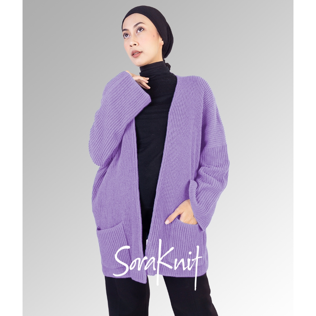 Jual Premium Sweater Cardigan Rajut Wanita Korea Oversize Knit wear Kardigan polos jumbo Dijamin ...