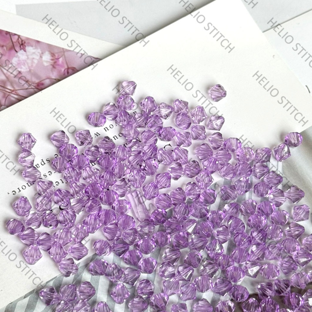 Jual [Pilih Warna] 10 gr Manik-manik Transparan bentuk Diamond Bicone 6 ...