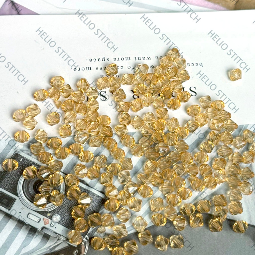 Jual [Pilih Warna] 10 gr Manik-manik Transparan bentuk Diamond Bicone 6 ...