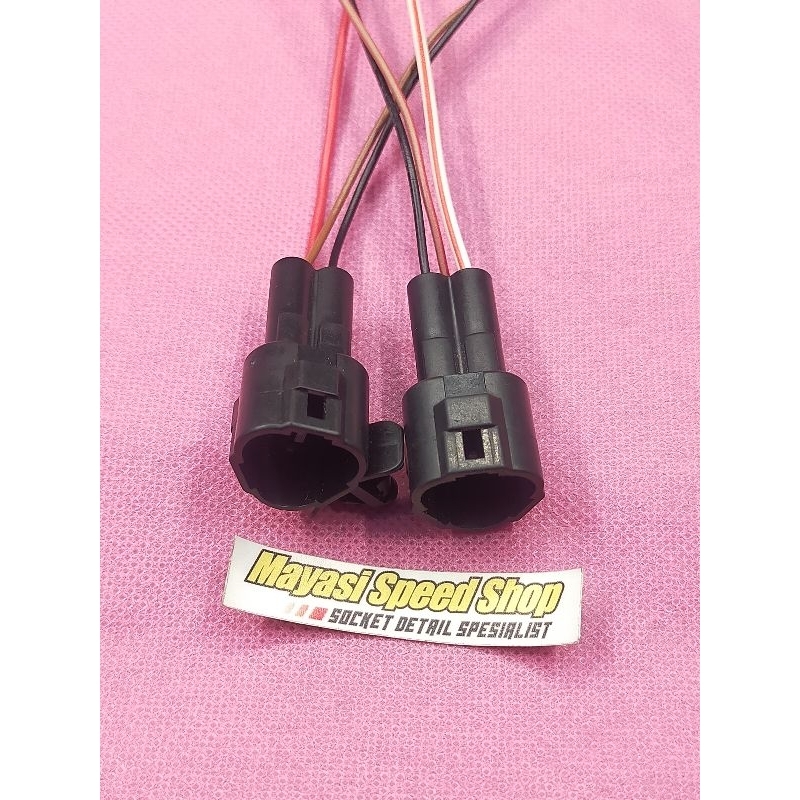Jual soket connector 3 tiga pin male,soket segitiga pin tiga include ...