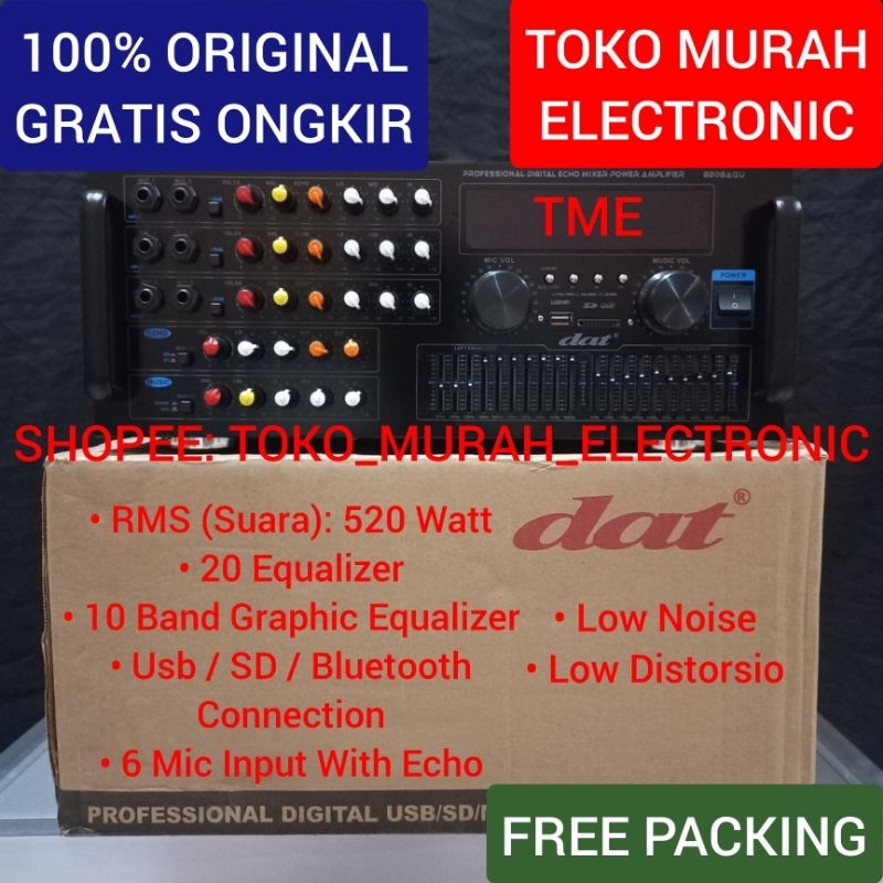 Jual TME - Amplifier Dat 208AQU Original Usb Dan Bluetooth Ampli Dat ...
