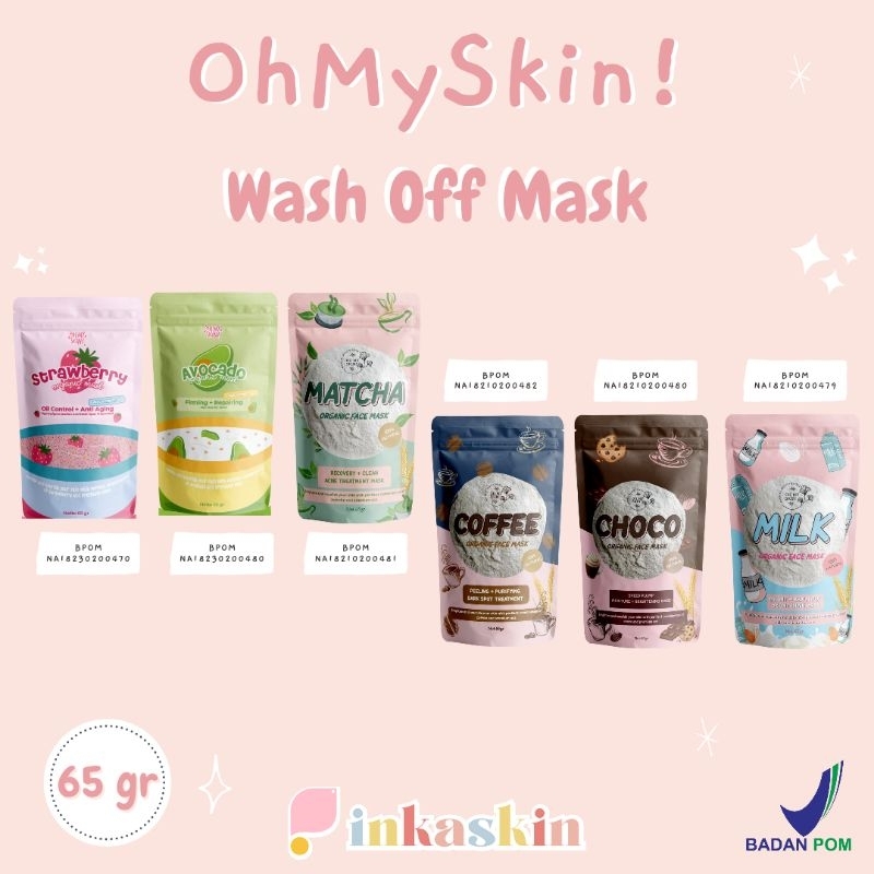 Jual [DIST RESMI] OHMYSKIN! MASKER WAJAH ORGANIK FULLSIZE 65gr | Wash Off Mask Fullsize 65 gr ...