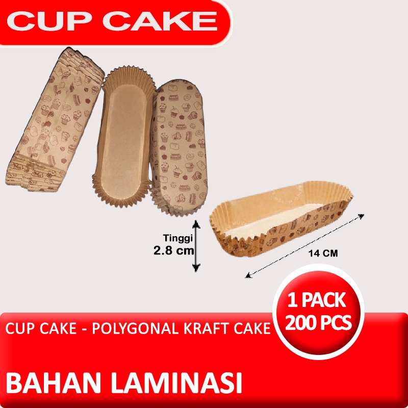 Jual Paper cup case roti OVAL model Kraft Cake | isi 200 | Cup Cake ...