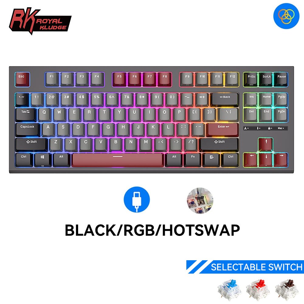 Jual Royal Kludge RK R87 White 87 key Wired Gaming Keyboard | Shopee ...