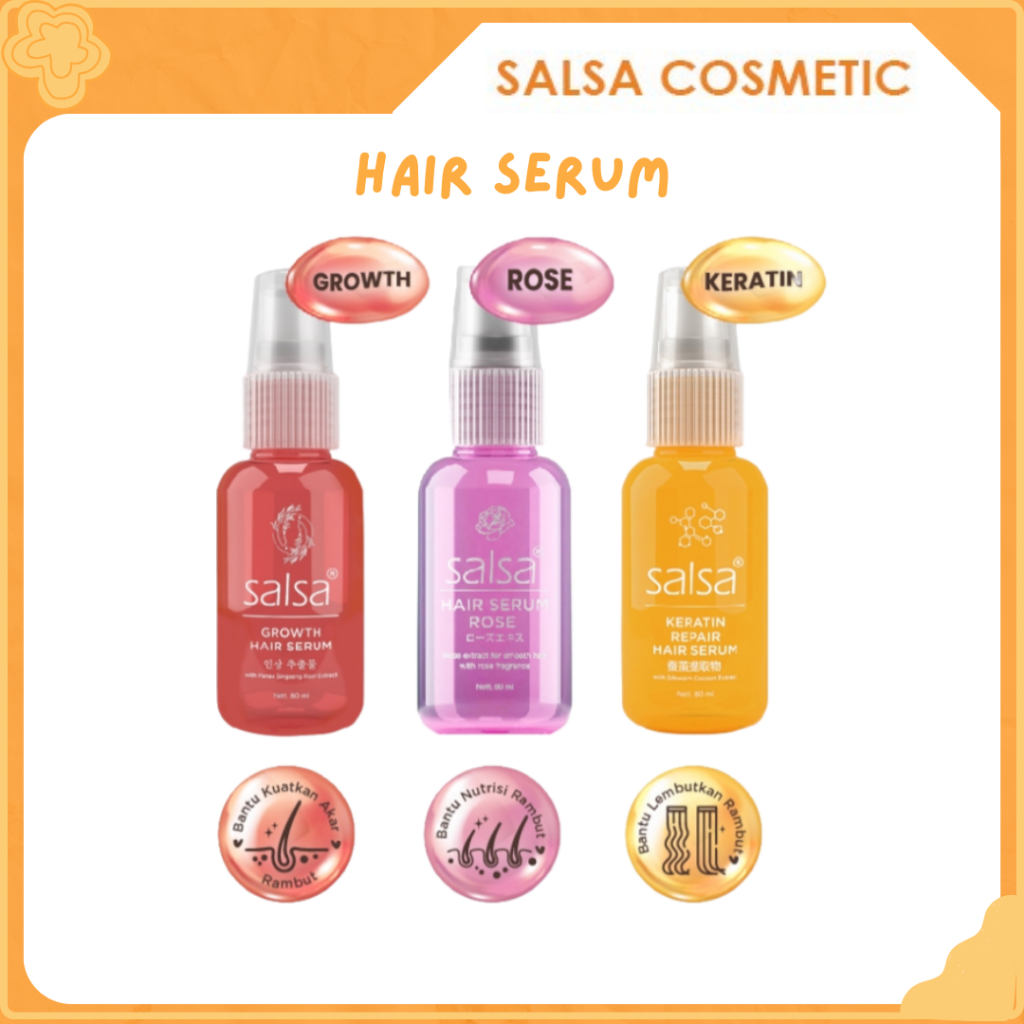 Jual Salsa Hair Serum Spray Keratin/Rose/Growth 80ml/Serum Perawatan ...