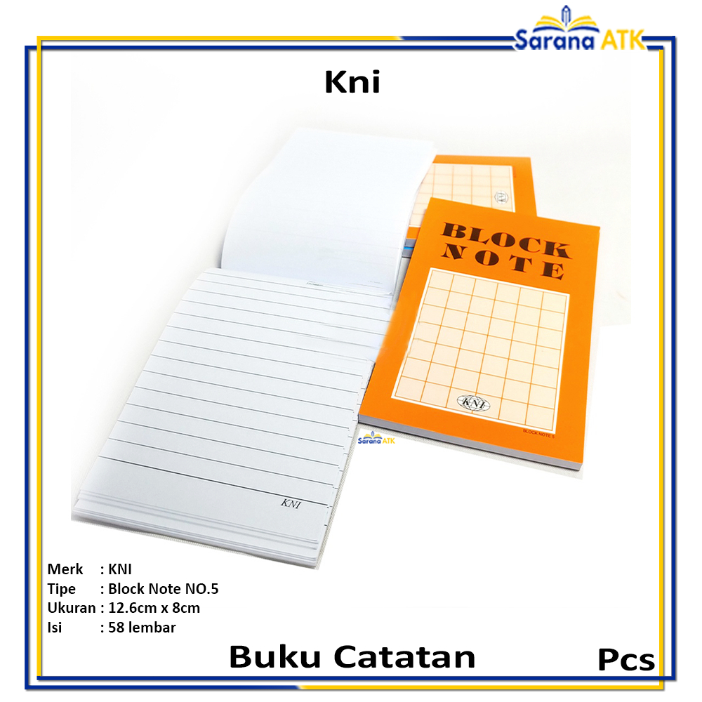 Jual Kni - Buku Catatan / Block Note NO.5 Kecil - Pcs | Shopee Indonesia