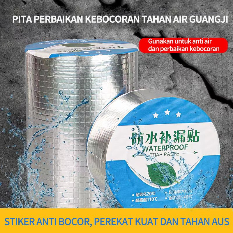 Jual Lakban Anti Bocor 3/5M Lakban Aluminium Foil Butyl Waterproof Lem Anti Air Aluminium Tape ...