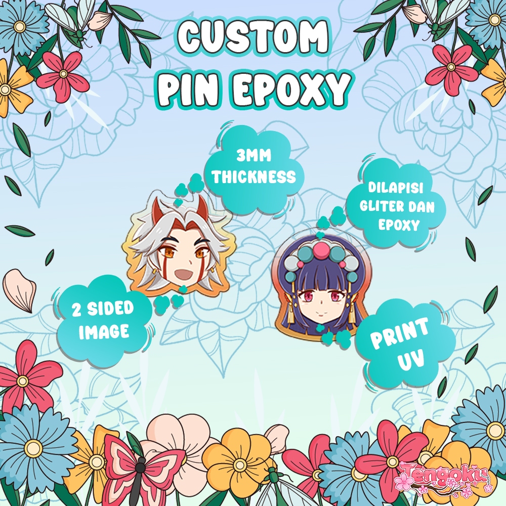Jual Pin Akrilik Epoxy Glitter Custom | Shopee Indonesia