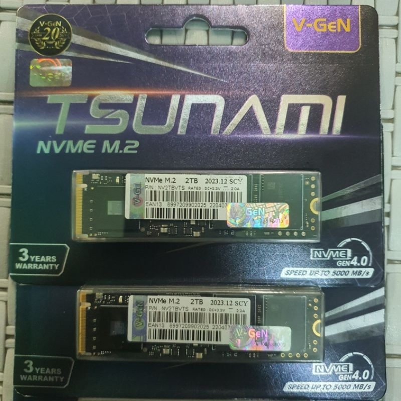 Jual SSD M.2 M2 NVME VGEN V-Gen TSUNAMI 2TB gen4 x4 resmi | Shopee ...