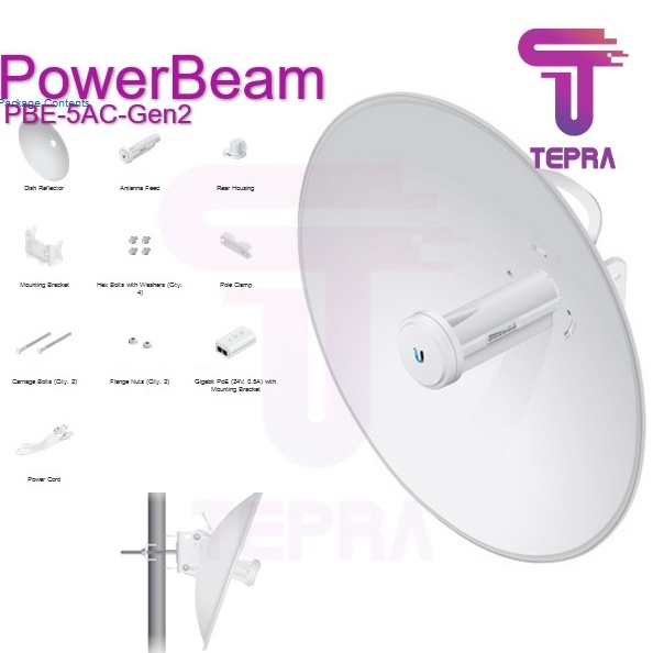 Jual ART S95F Ubiquiti PBE 5AC Gen2 PowerBeam 5Ghz AC Gen2 25dBi ...