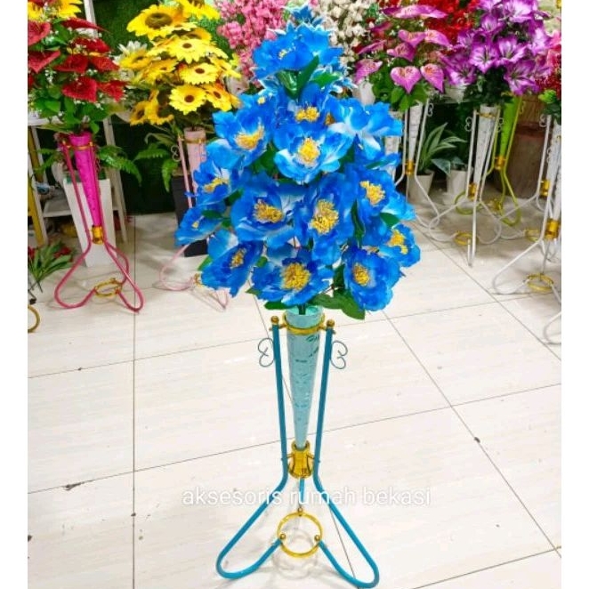 Jual RANGKAIAN BUNGA PEONY ARTIFICIAL 18 KUNTUM DENGAN POT STANDING ...