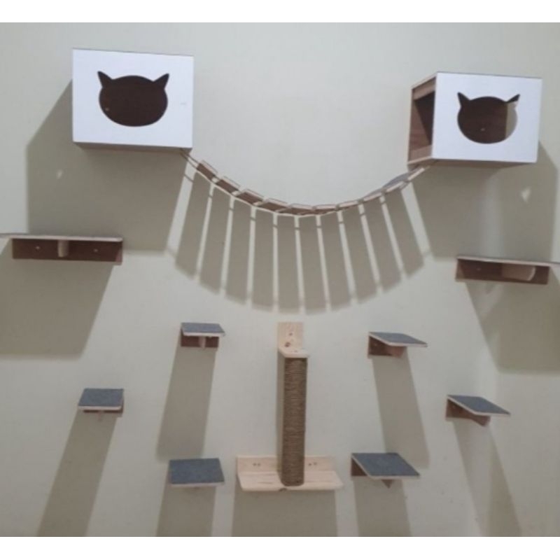 Jual cat playground cat tree cat house rumah kucing dinding juga bisa ...