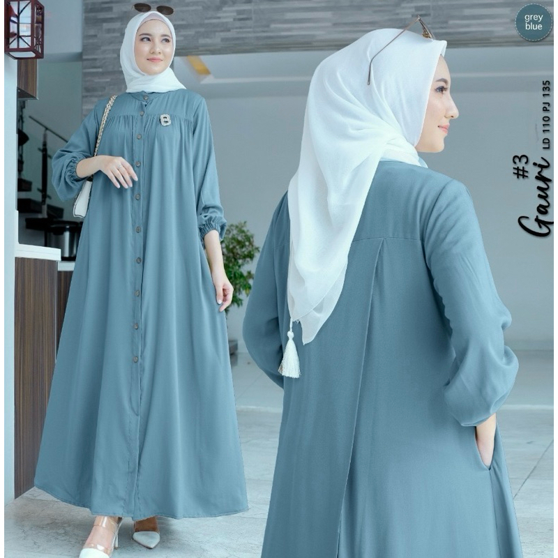 Jual 𝐏𝐆𝐌𝐓 • gamis crinkle model baru GAURI Maxi dress baju gamis ...