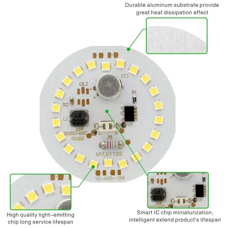 Jual PCB LED AC 18W MURAH DM58mm PUTIH | Shopee Indonesia