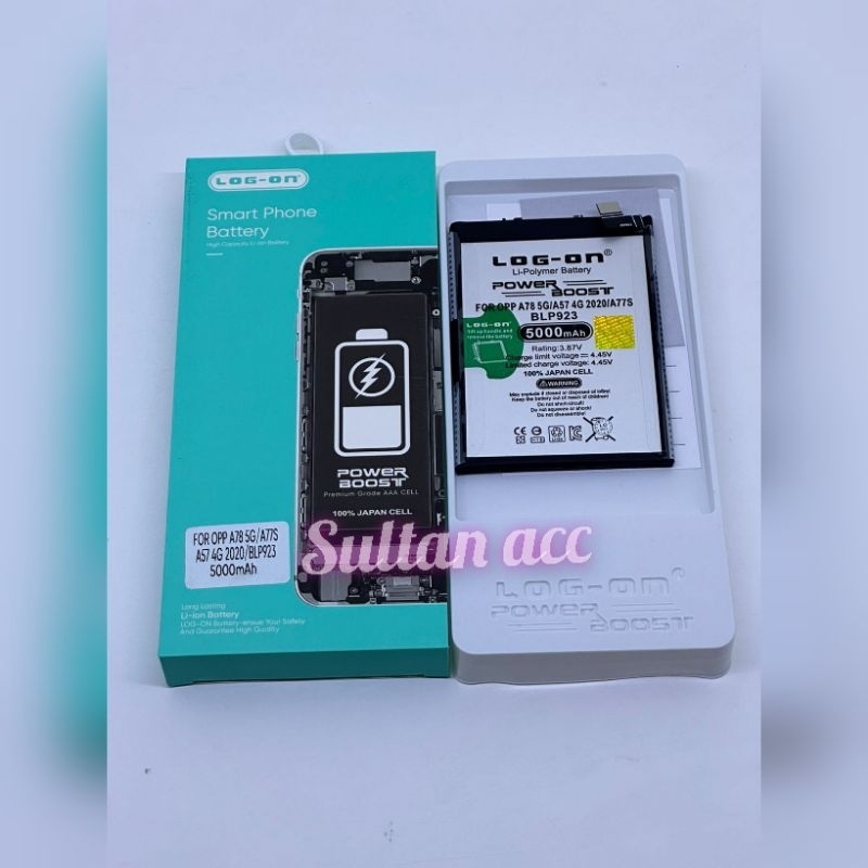 Jual BATERAI LOG ON OP A57 4G 2020 / A78 5G / A77S / A97 5G BLP923 BLP ...